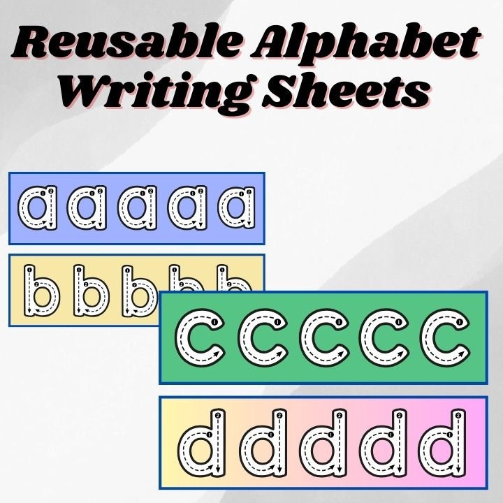 Alphabet Writing & Tracing Exercise Worksheets - Etsy