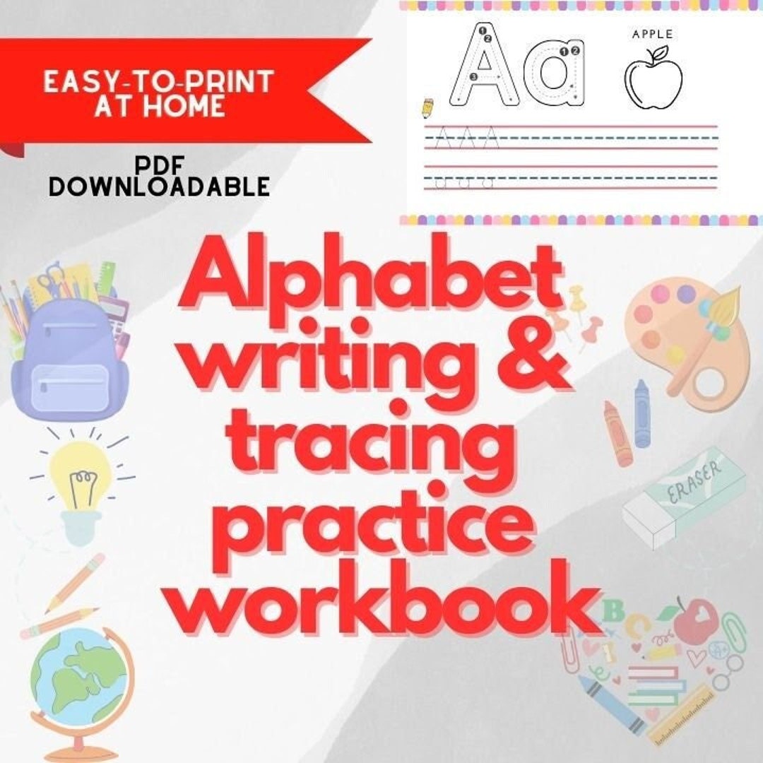 Alphabet Writing & Tracing Practice Workbook - Etsy