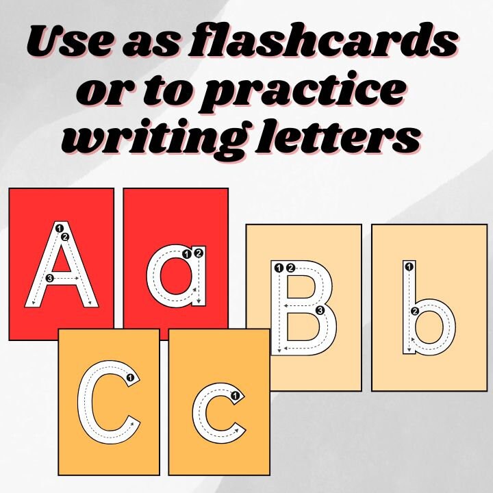 Alphabet Letter Tracing Flashcards Montessori - Etsy