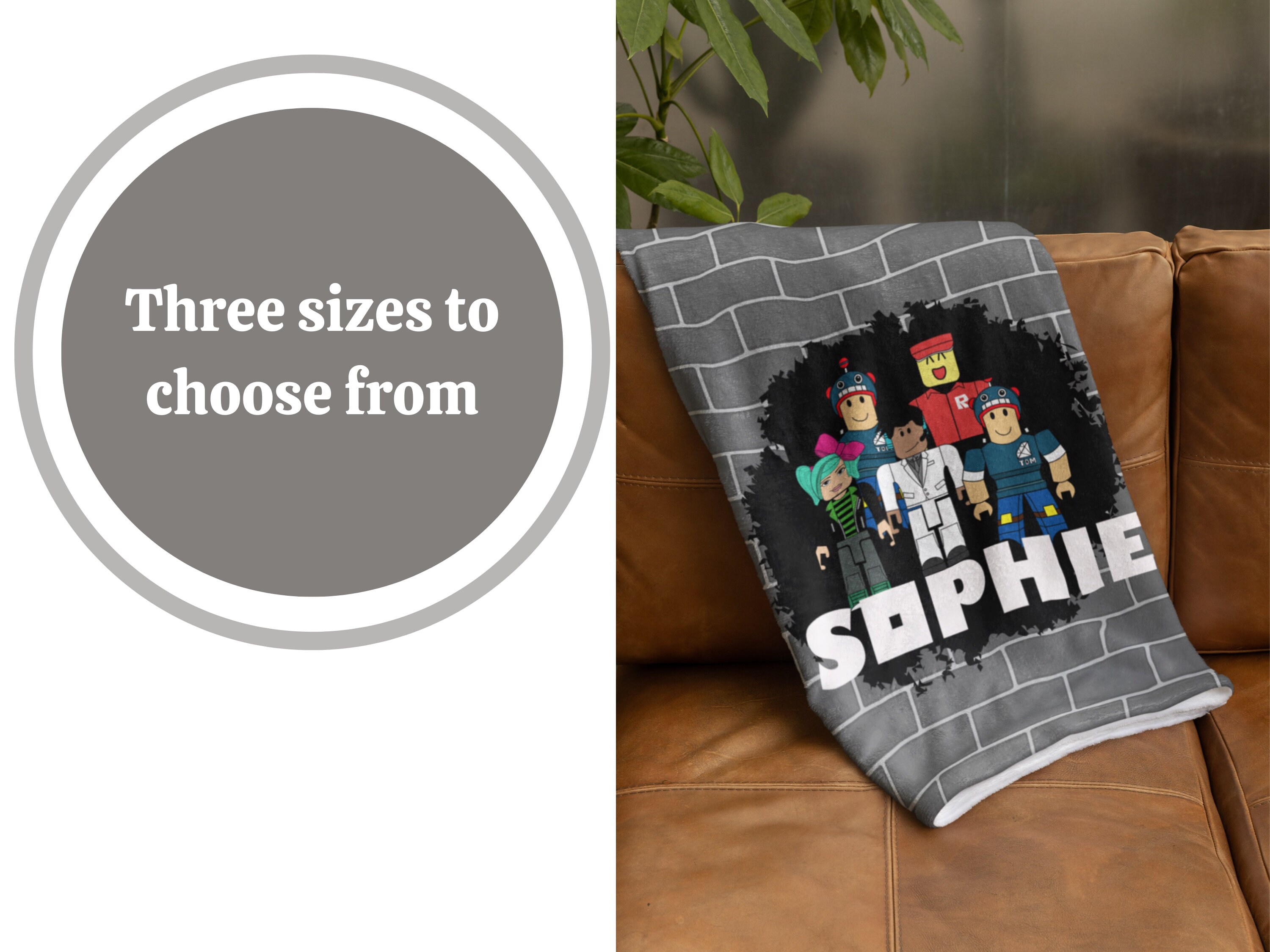 Roblox Character Inspired Blanket, Gift for Child, Personalized Gaming ...