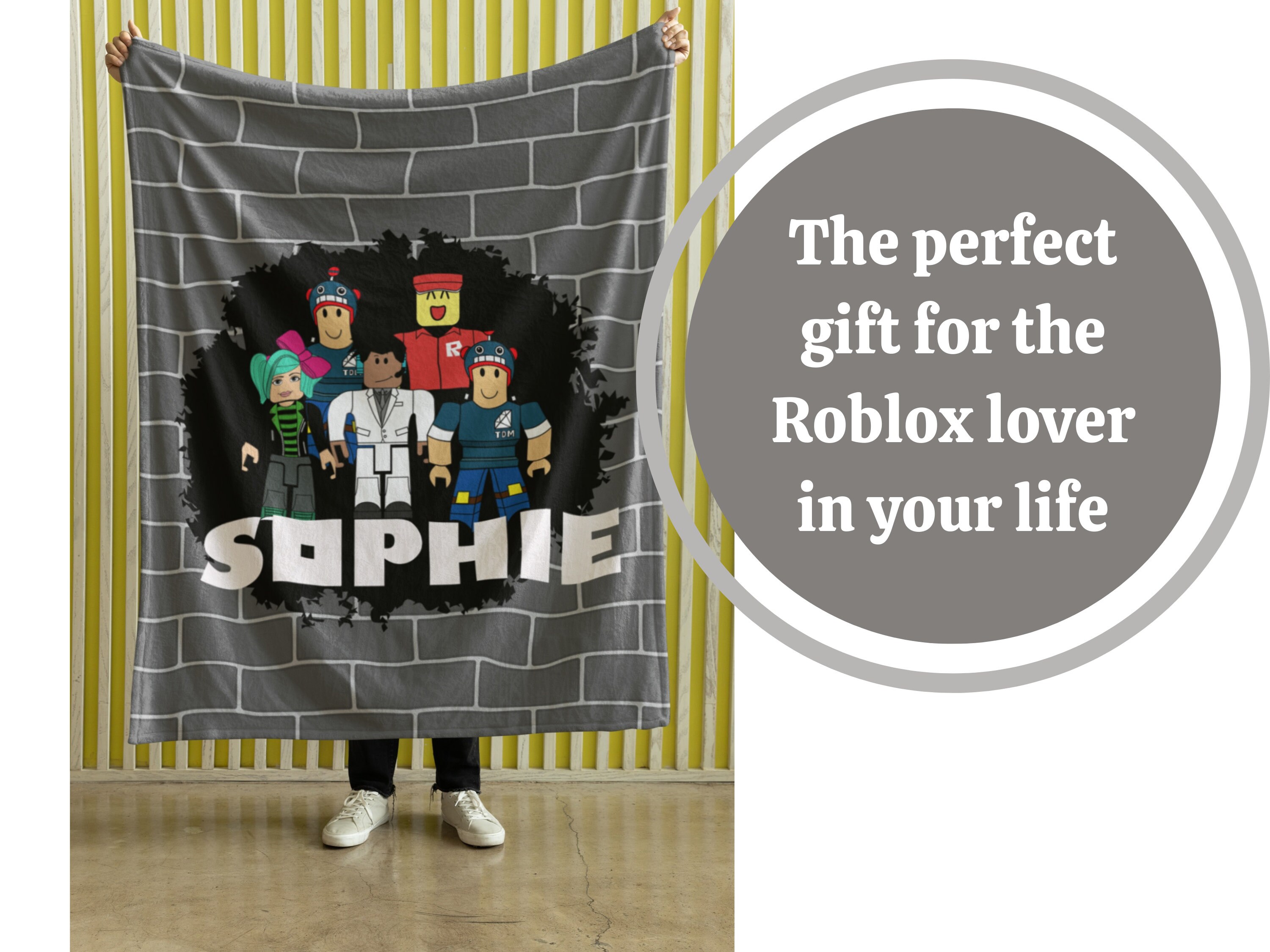 Roblox Character Inspired Blanket, Gift for Child, Personalized Gaming ...