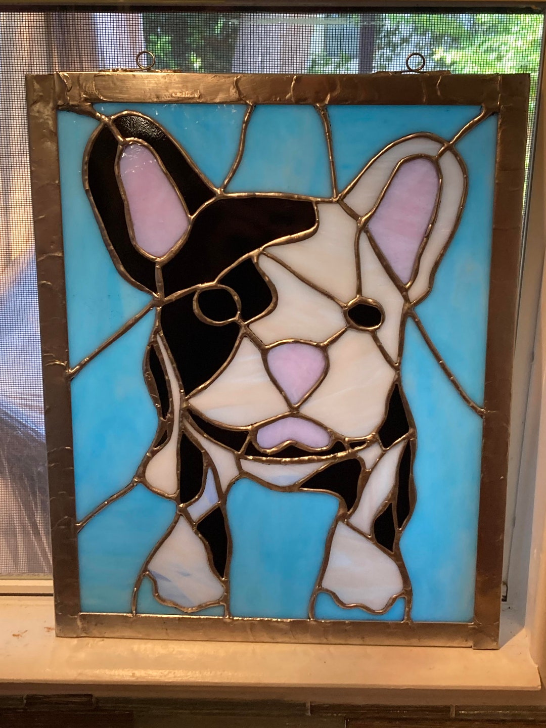 Frenchy Stained Glass French Bulldog 15x13 - Etsy