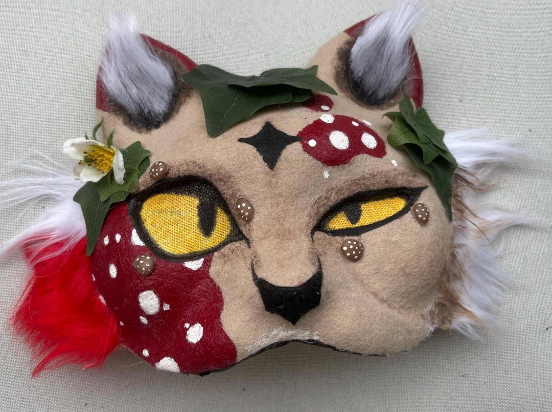 Felted, Handpainted Quadrobics Cat Mask - Etsy