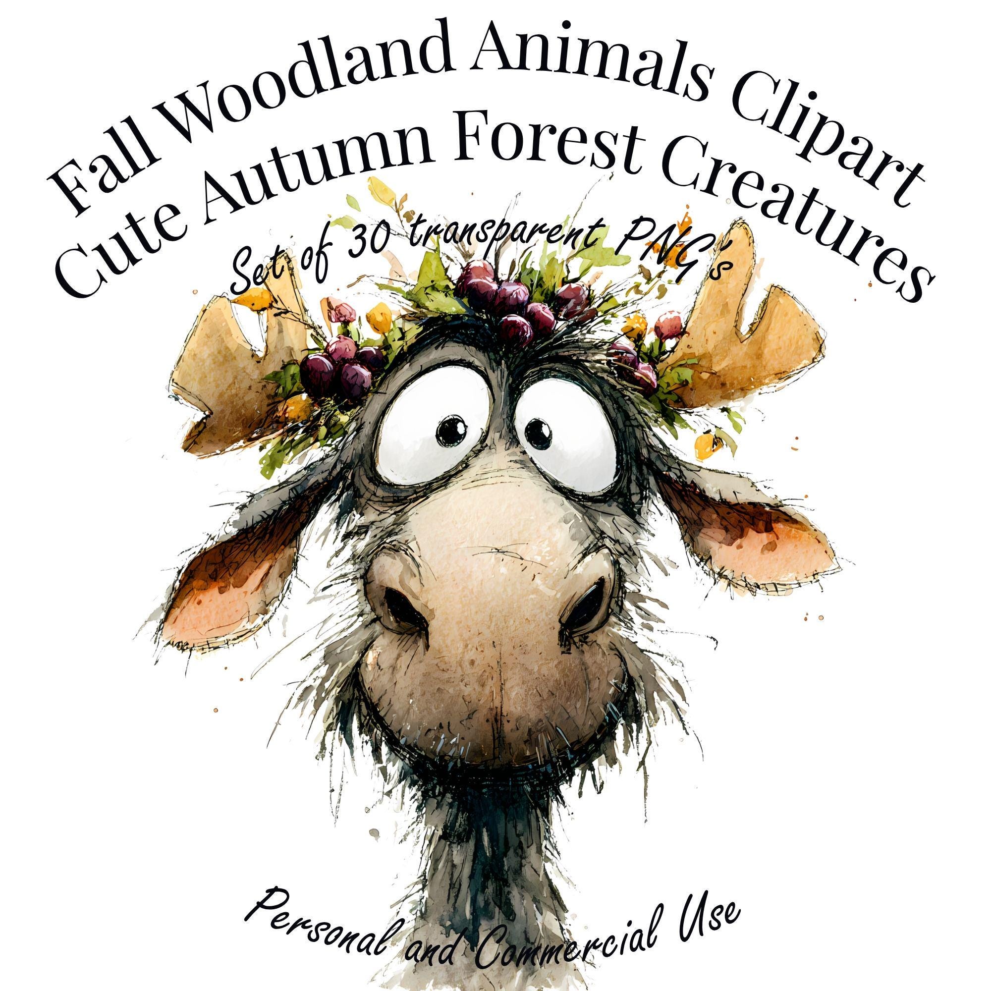 Fall Woodland Animals Clipart | Cute Autumn Forest Creatures | Funny ...