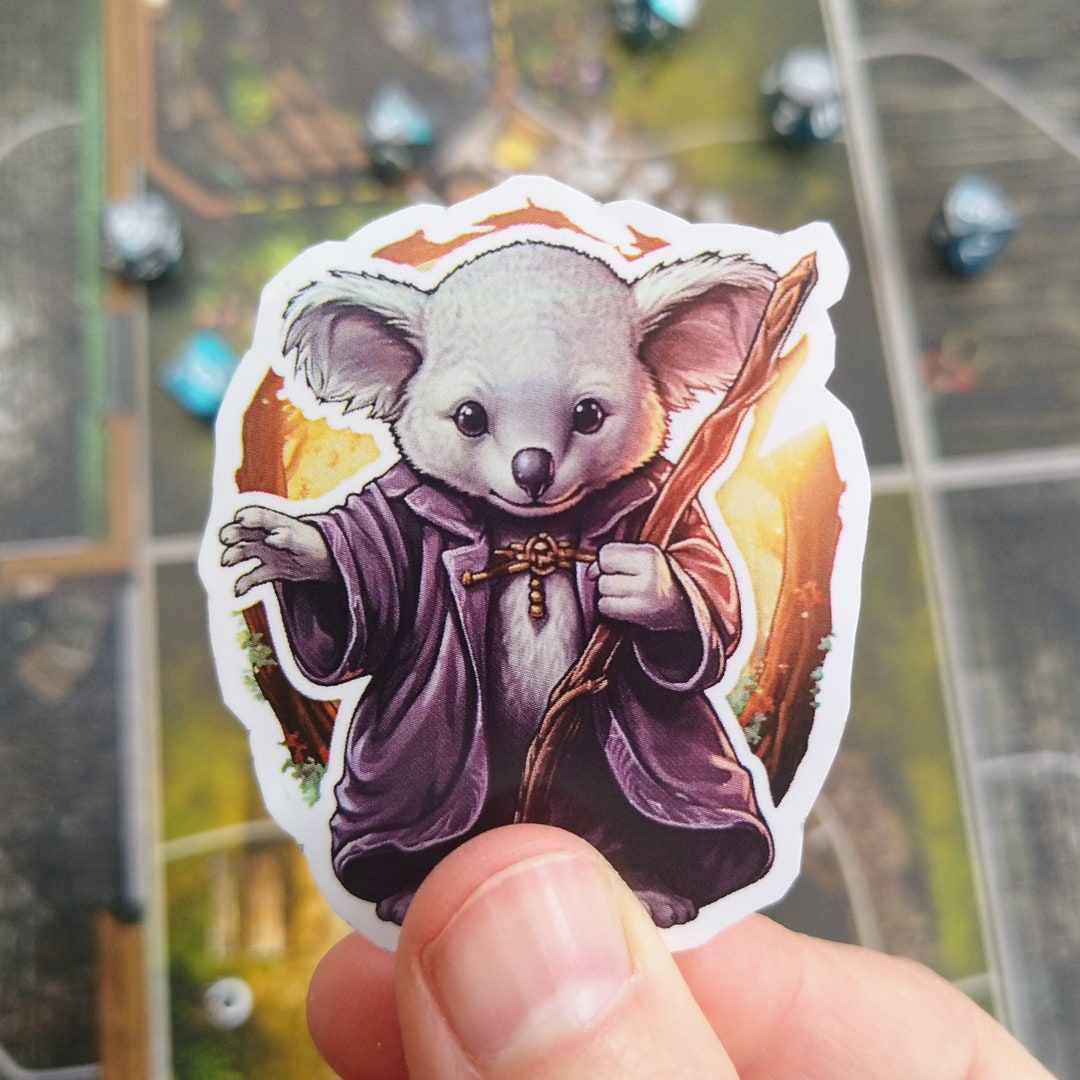 Koala Wizard Dnd Sticker Endangered Animals D&D Party Dungeons and ...