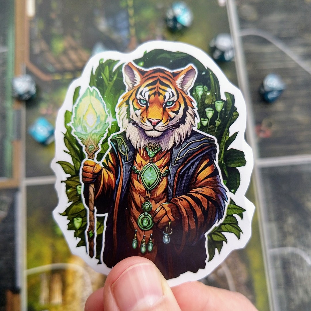 Tiger D&D Druid Sticker Endangered Animals Dnd Party Dungeons and ...