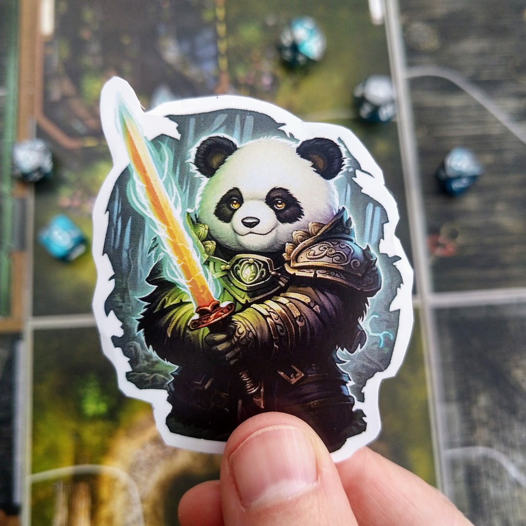 Giant Panda D&D Paladin Sticker Endangered Animals Dnd Party Dungeons ...