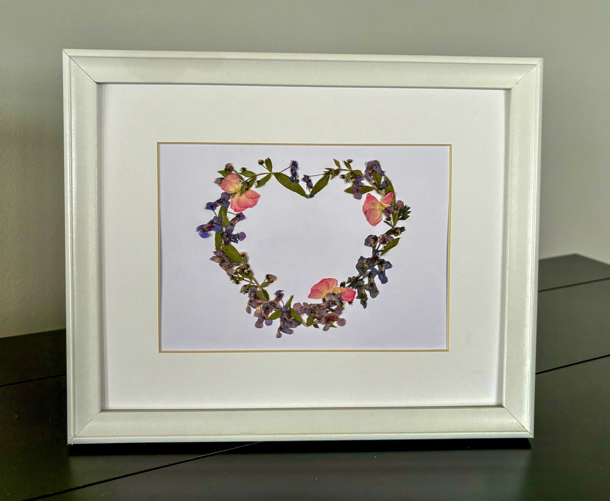 Pressed Flower Heart Art and Cards - Etsy