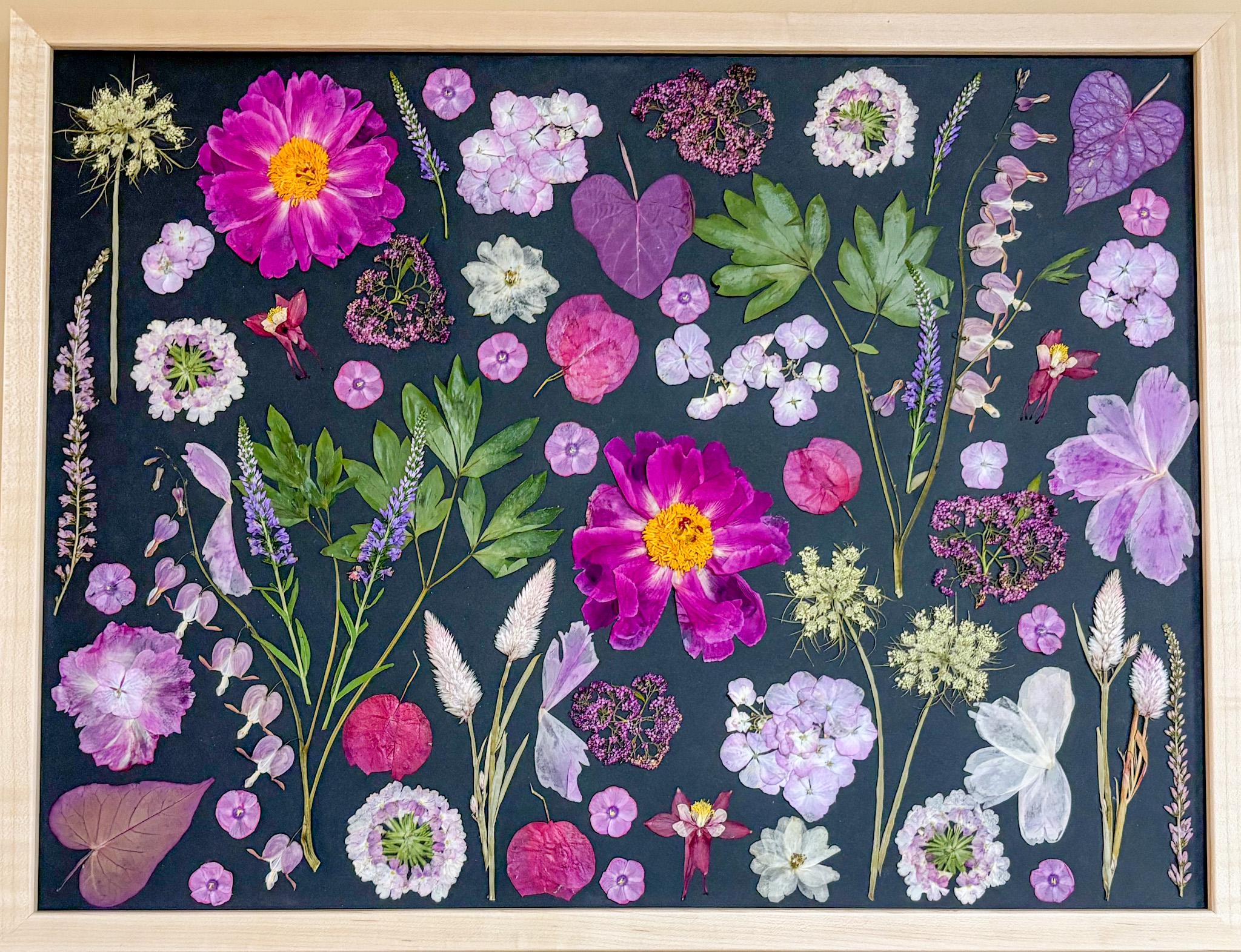 24x18 Peonies Pressed Flower Wall Art - Etsy