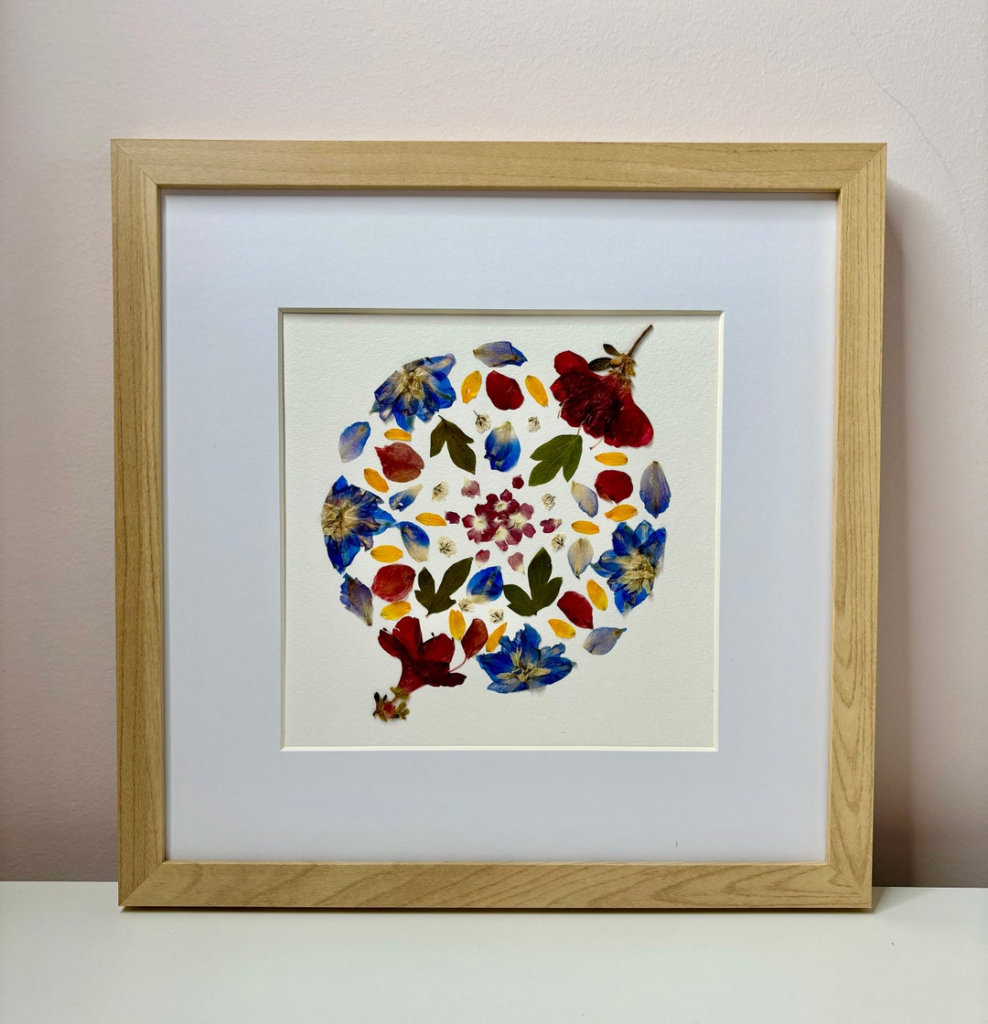 12x12 Circle of Flowers Real Pressed Flower Wall Art - Etsy