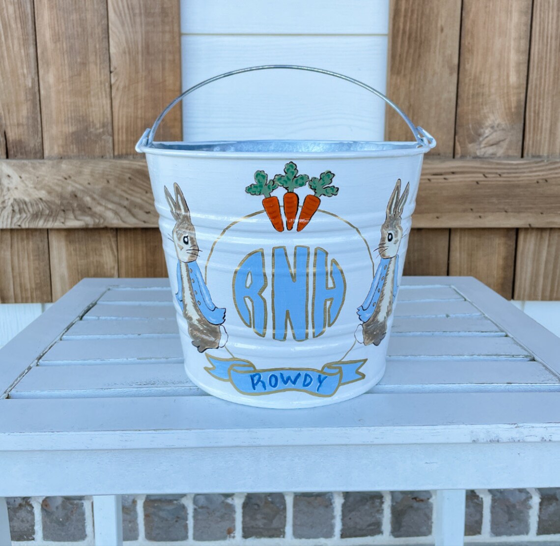 Hand Painted Personalized Easter Bucket - Etsy