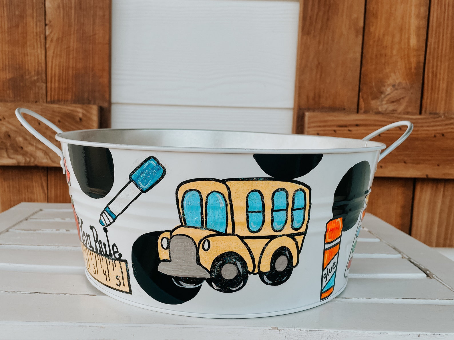 Hand Painted Personalized Teacher Bucket - Etsy