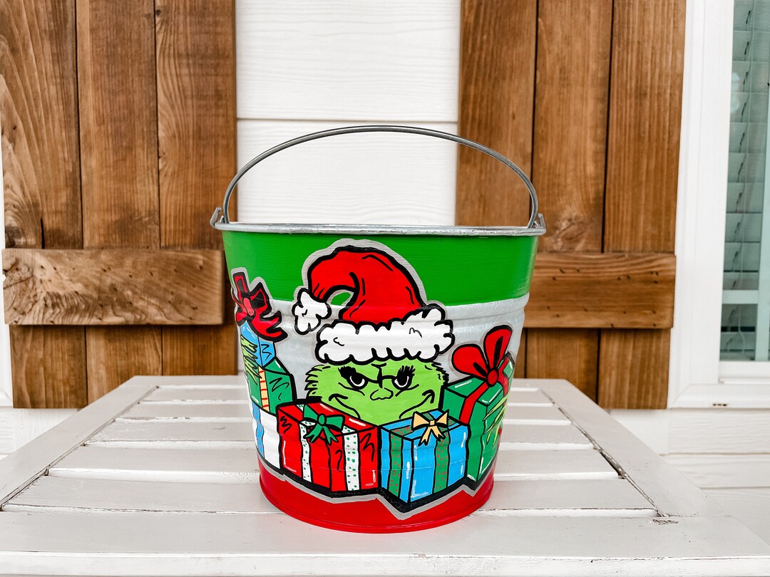 Hand Painted Personalized Christmas Bucket - Etsy