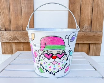 Hand Painted Personalized Christmas Bucket - Etsy