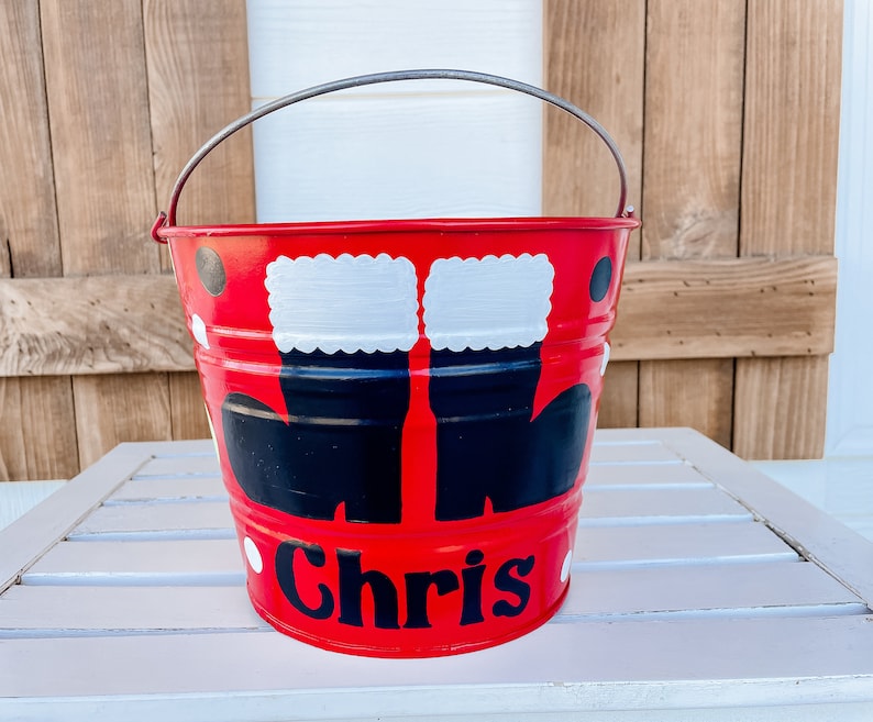 Hand Painted Personalized Christmas Bucket - Etsy