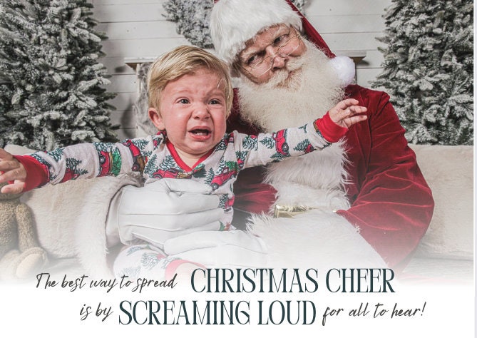 Crying Baby Christmas Card Template | Front & Back 4 Versions! | the ...