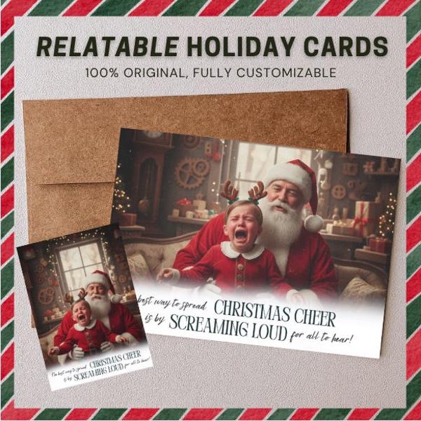 Funny Christmas Insert Face Cards - Etsy