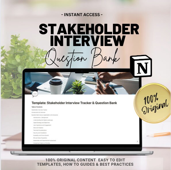 Stakeholder Interview Question Bank Template - Etsy