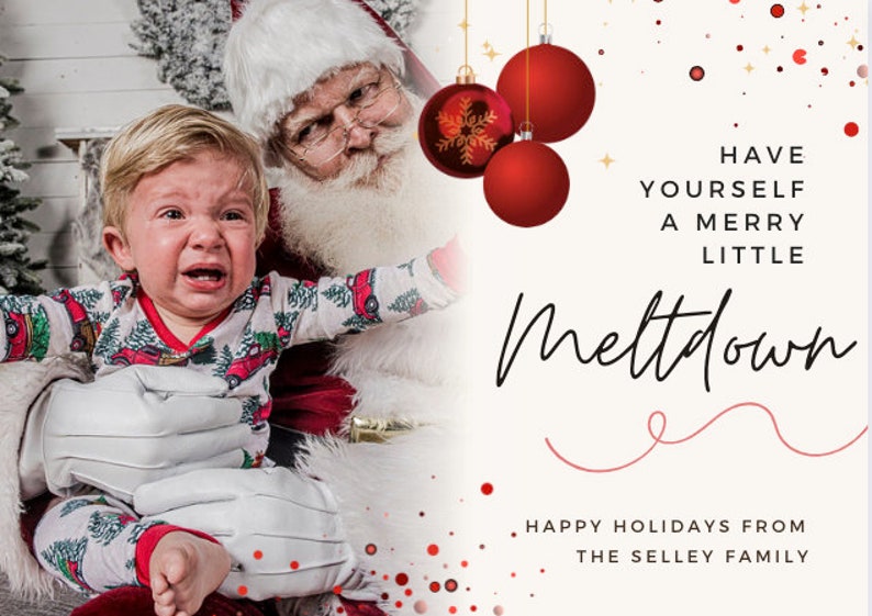 Crying Baby Christmas Card Template | Merry Little Meltdown | Custom ...