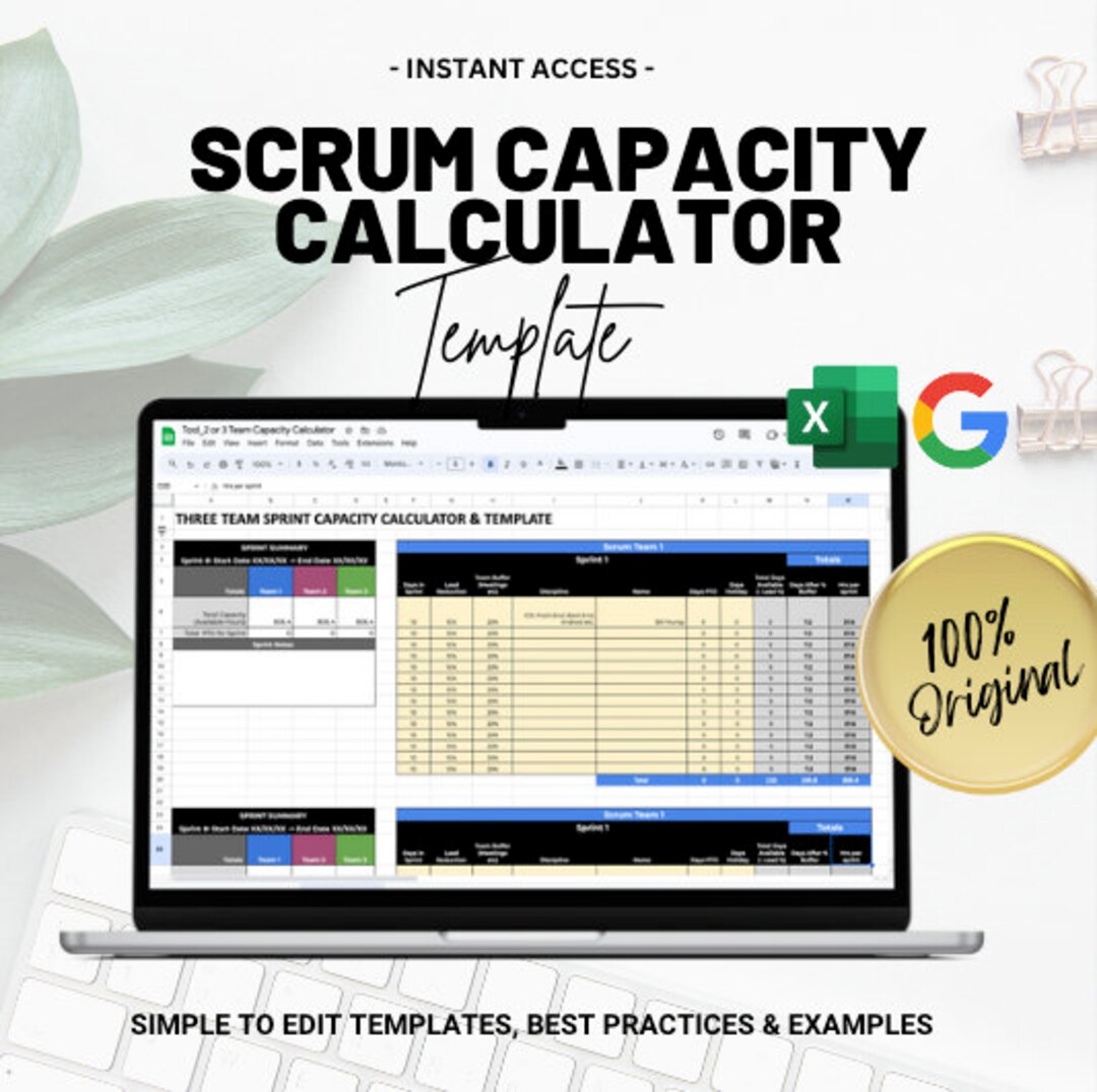 2 & 3 Team Capacity Calculator for Scrum Masters - Etsy