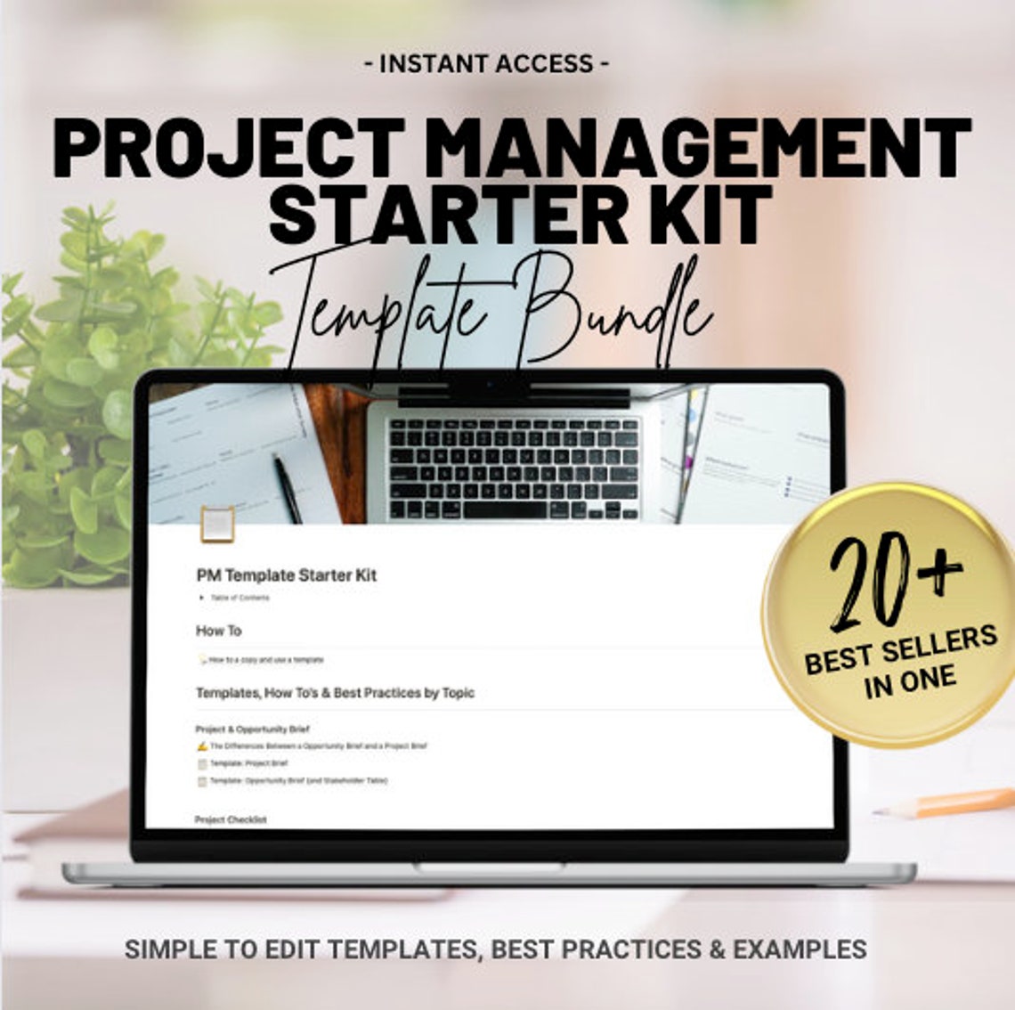 Project Management Template Bundle | 20+ Starter Kit (instant Download ...