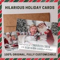 Funny Crying Baby Meltdown Christmas Card Template: Customizable - Etsy