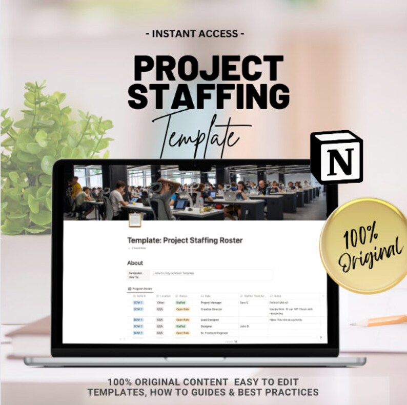 Project Staffing Template Project Staffing List Staffing Roster - Etsy