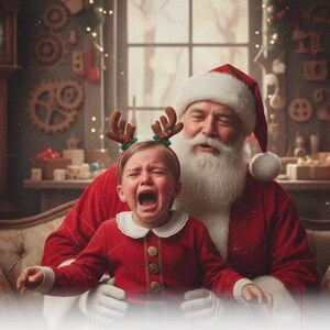 Funny Crying Baby Christmas Card Template | Photo Holiday Card (digital ...