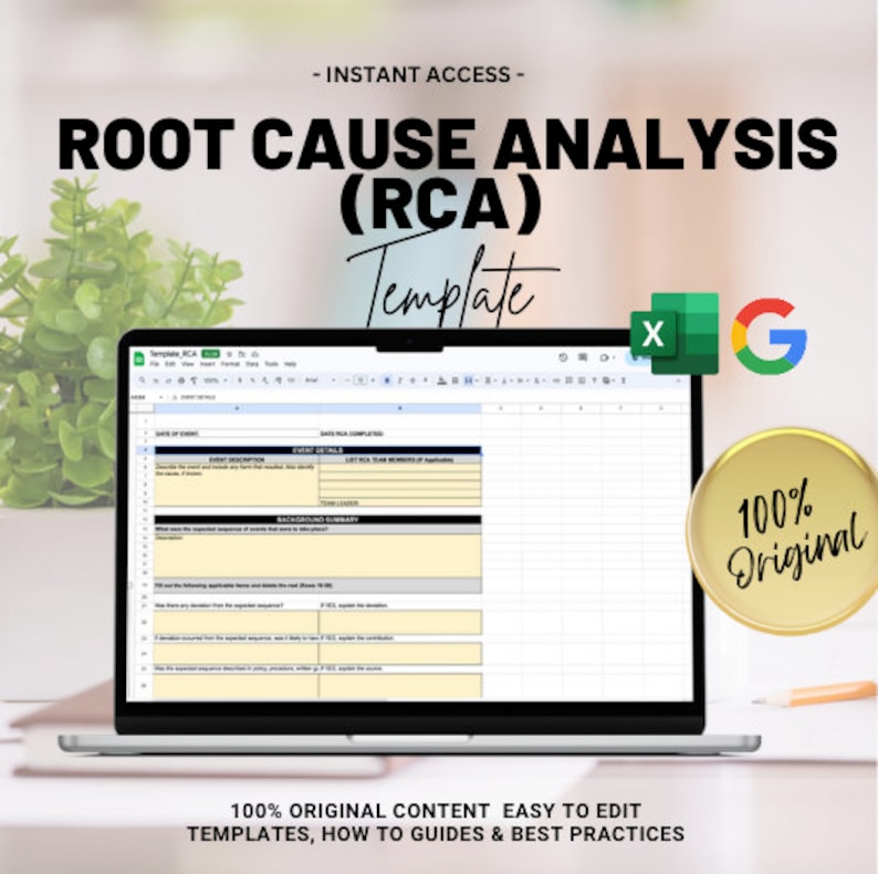 Root Cause Analysis (RCA) Template: Action Plan & Risk Mitigation - Etsy