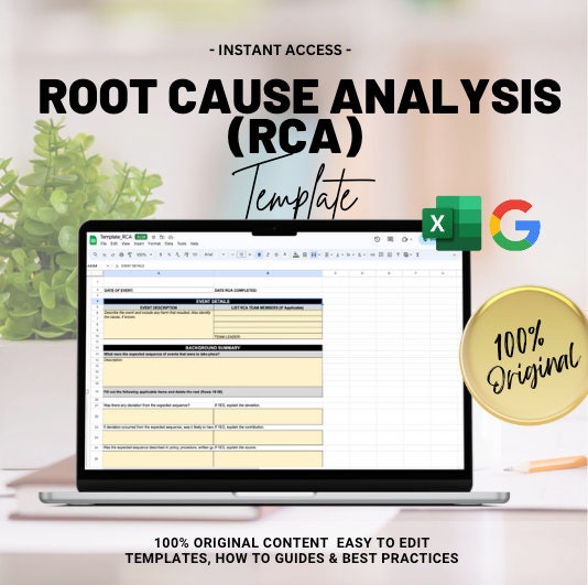 Root Cause Analysis (RCA) Template: Action Plan & Risk Mitigation - Etsy