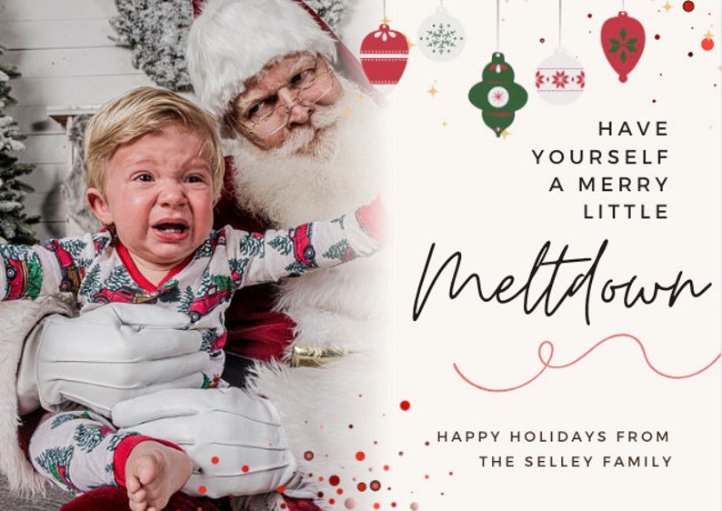 Crying Baby Christmas Card Template | Merry Little Meltdown | Custom ...