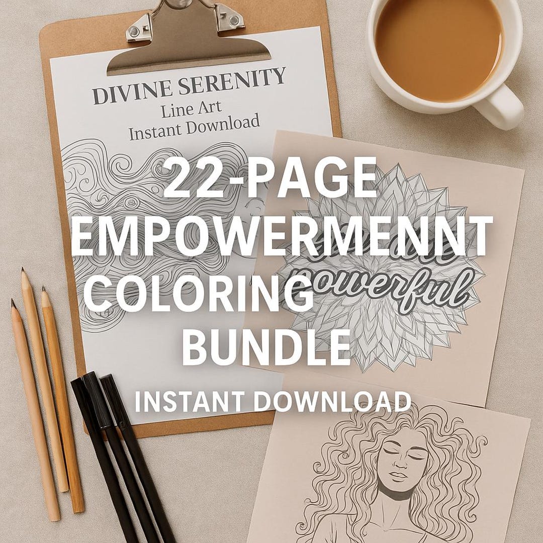Empowerment Coloring Pages for Women | 22-page Mindful Affirmation ...