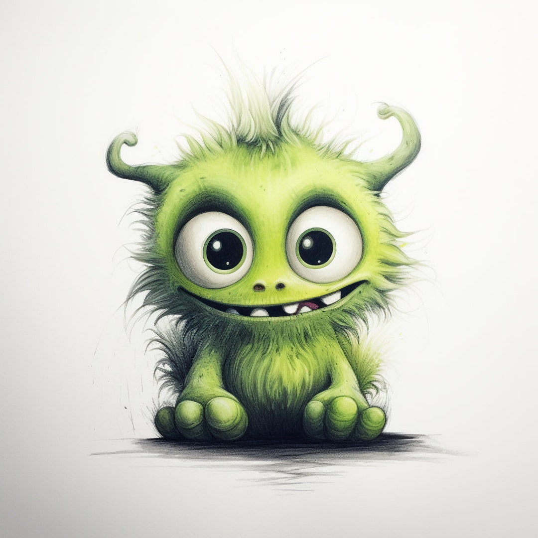 Monster Baby Monster Wall Art Cute Monster Art Kids Monster - Etsy