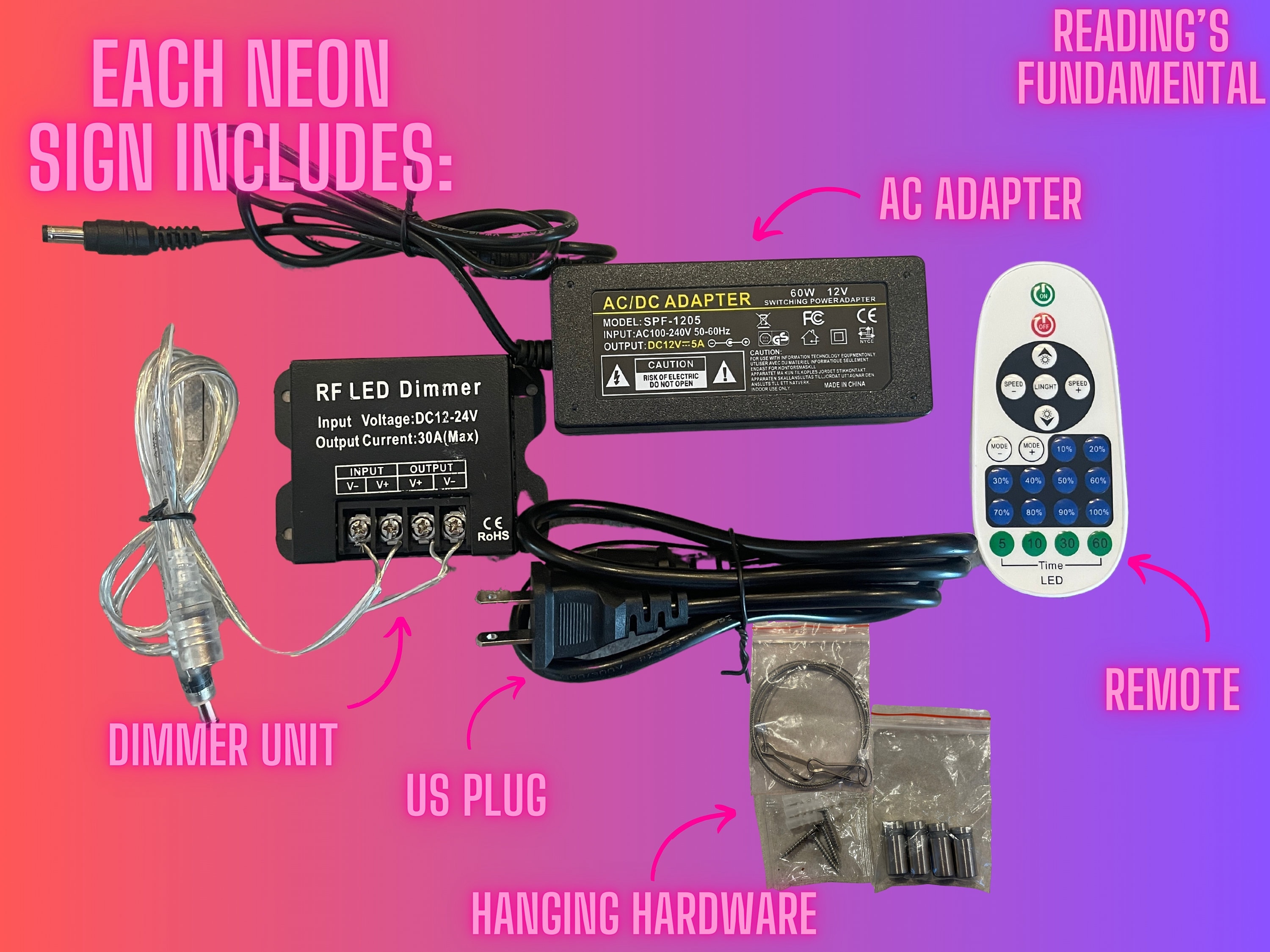 Werk Room Neon Flashing Sign With Multi-function Remote, Handmade Neon ...