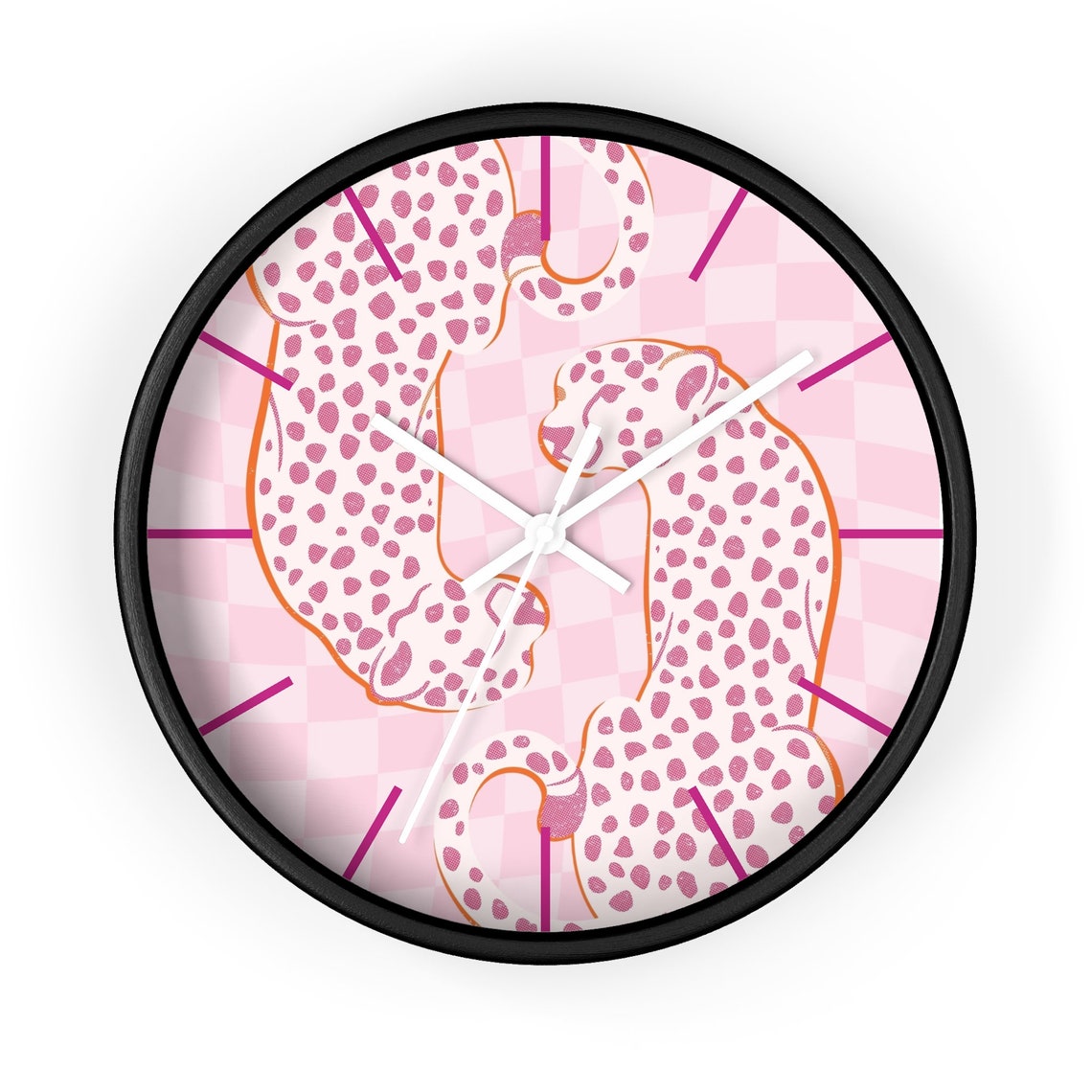Trendy Wall Clock, Preppy Room Decor, Pink Wall Art, Pink Wall Clock ...