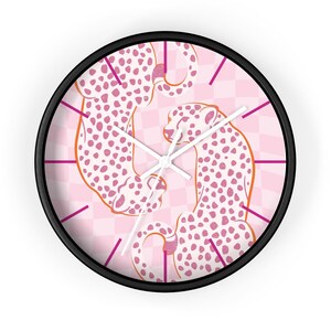 Trendy Wall Clock, Preppy Room Decor, Pink Wall Art, Pink Wall Clock ...