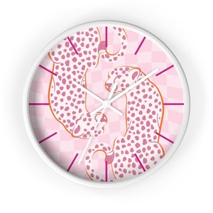 Trendy Wall Clock, Preppy Room Decor, Pink Wall Art, Pink Wall Clock ...