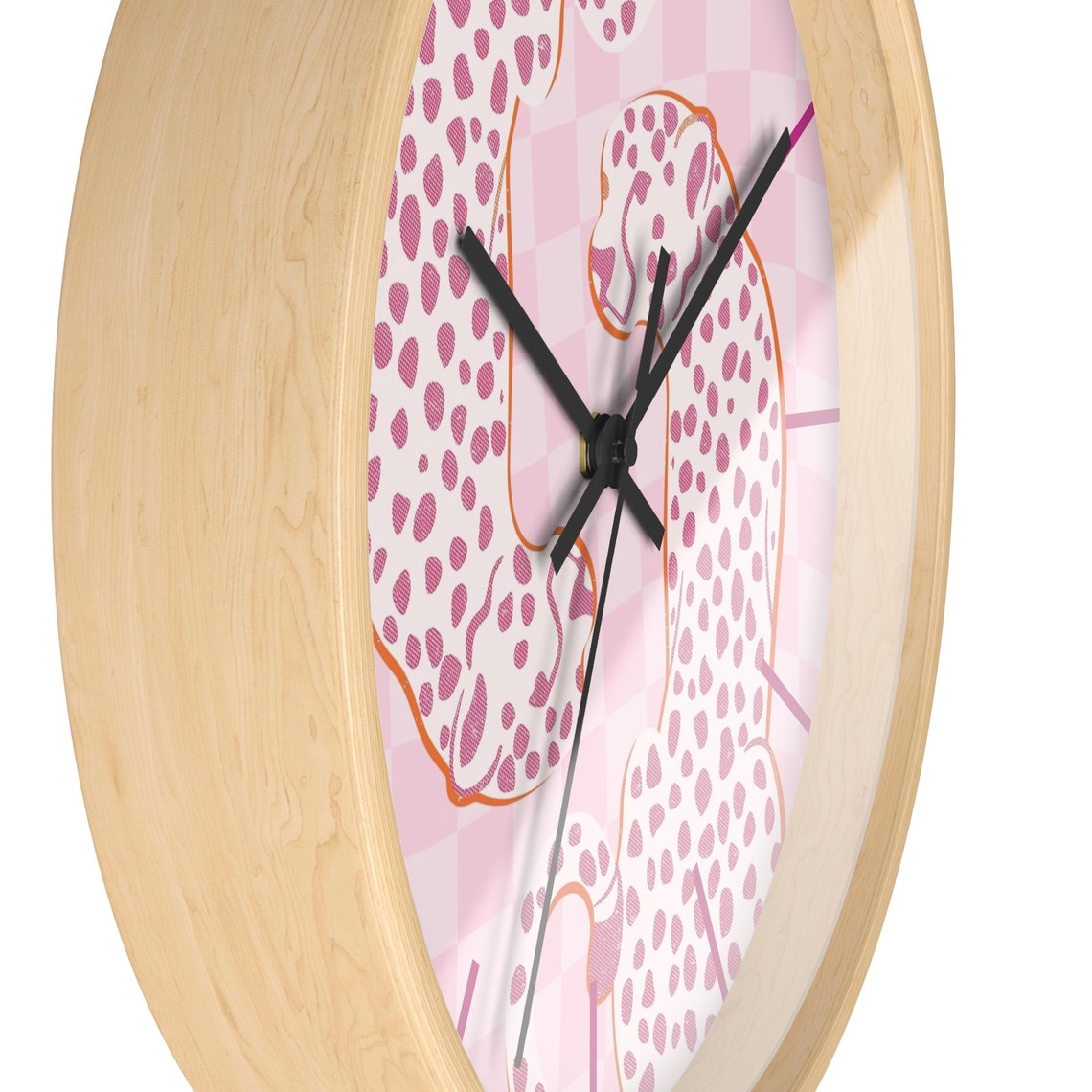 Trendy Wall Clock, Preppy Room Decor, Pink Wall Art, Pink Wall Clock ...