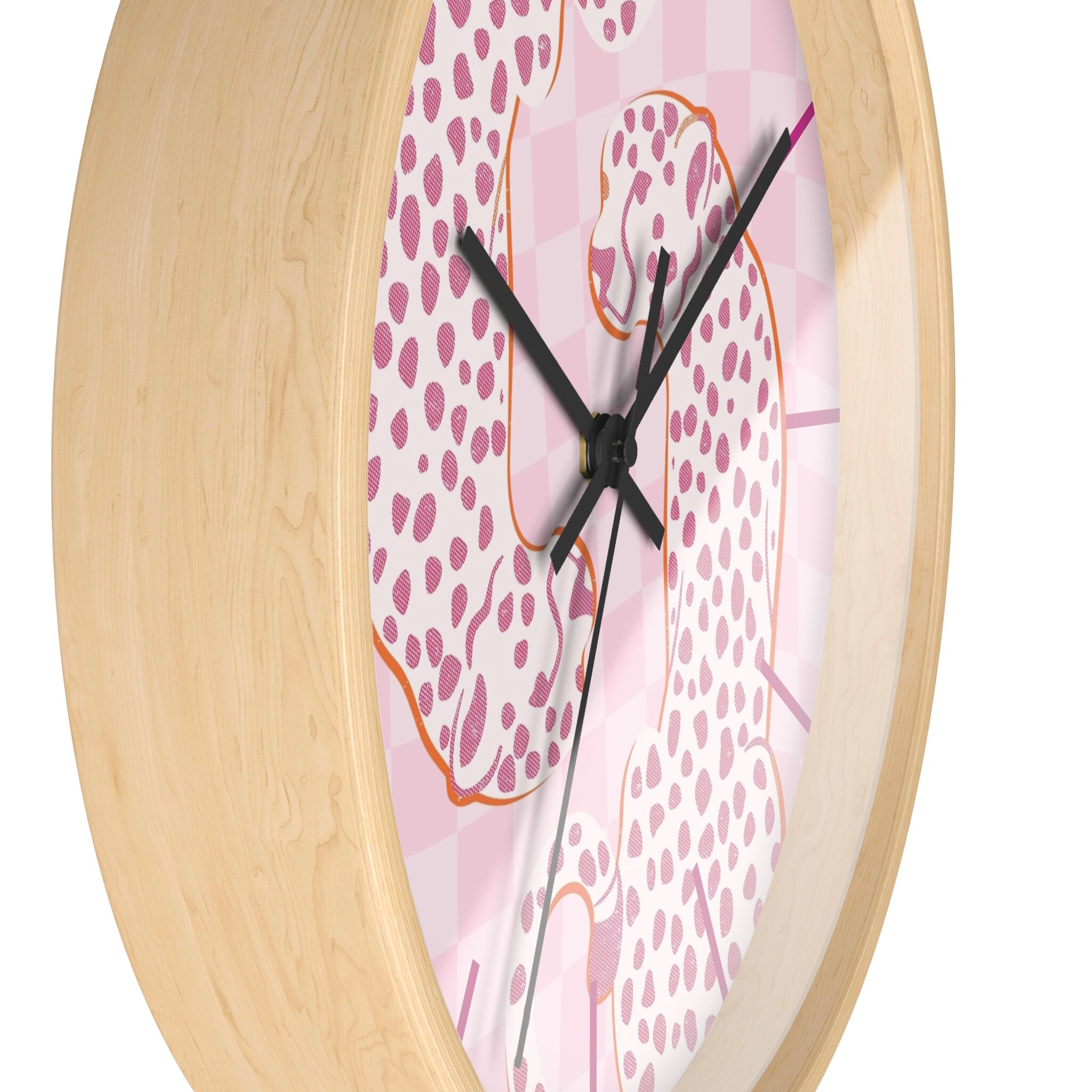 Trendy Wall Clock, Preppy Room Decor, Pink Wall Art, Pink Wall Clock ...