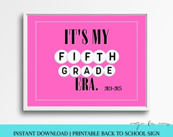 1st Day of School ERAS Printable Photo Prop Sign Swiftie Bracelets Back ...