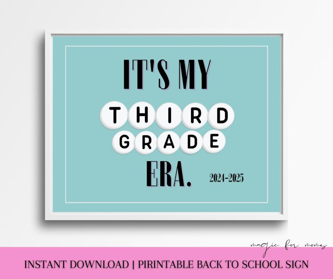 Back to School Sign 3rd Grade ERAS Beads Printable Instant Download ...