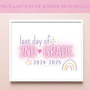 First Day of School 2nd Grade Rainbow | Printable | Instant Download ...