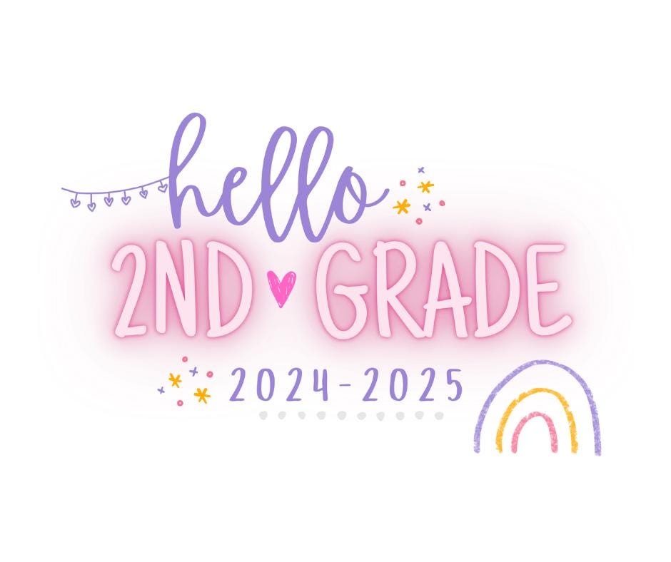 First Day of School 2nd Grade Rainbow | Printable | Instant Download ...