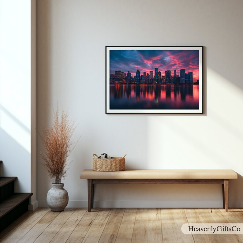 Houston Skyline Samsung Frame TV Art, Sunset Over Houston Artwork ...