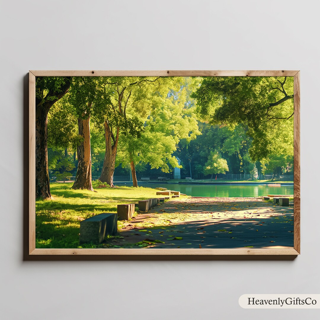 Peaceful Park Walk, Landscape, Printable Wall Art, Digital Download ...