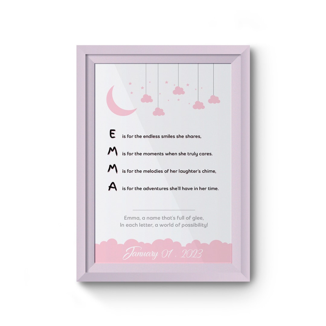 Custom Poem Wall Art, Nursery Wall Art, Custom Quote Print Art, Pastel ...