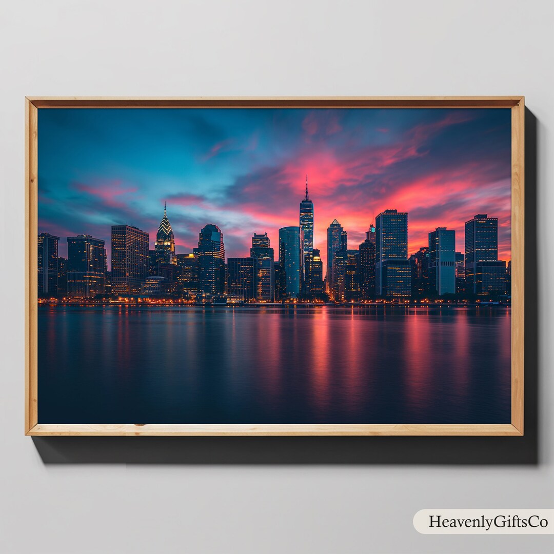 Philadelphia Skyline Wall Art, Cityscape Modern Wall Art, Printable ...