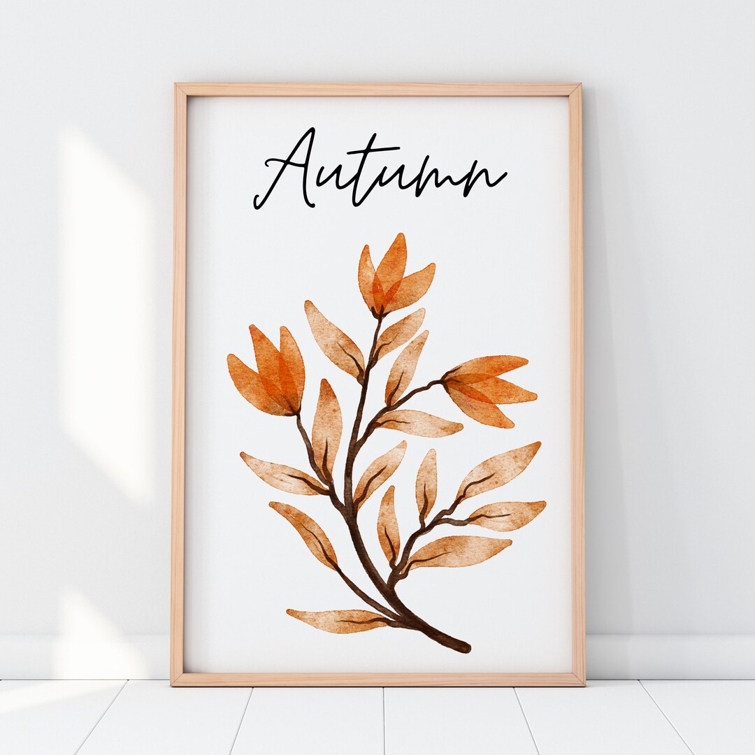 Autumn Minimalist Wall Art Digital Print, INSTANT Download, Watercolor ...