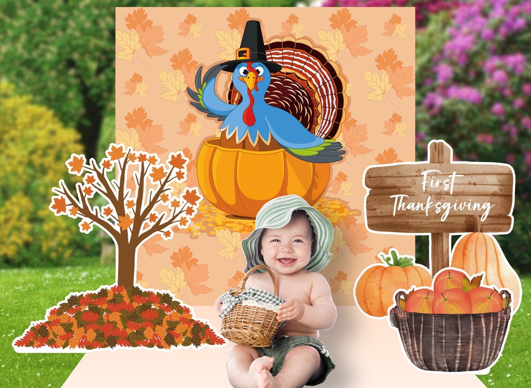 Baby's First Thanksgiving Backdrop and Props Baby Smash - Etsy