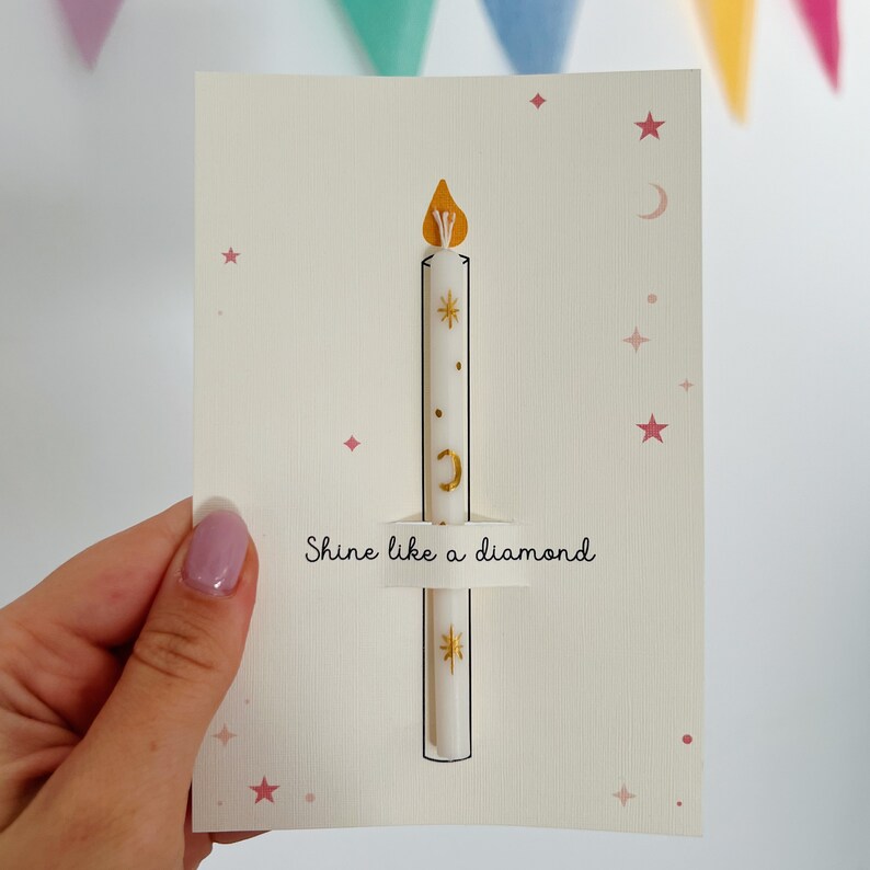 Happy Birthday Postcard With Birthday Candle - Etsy Canada